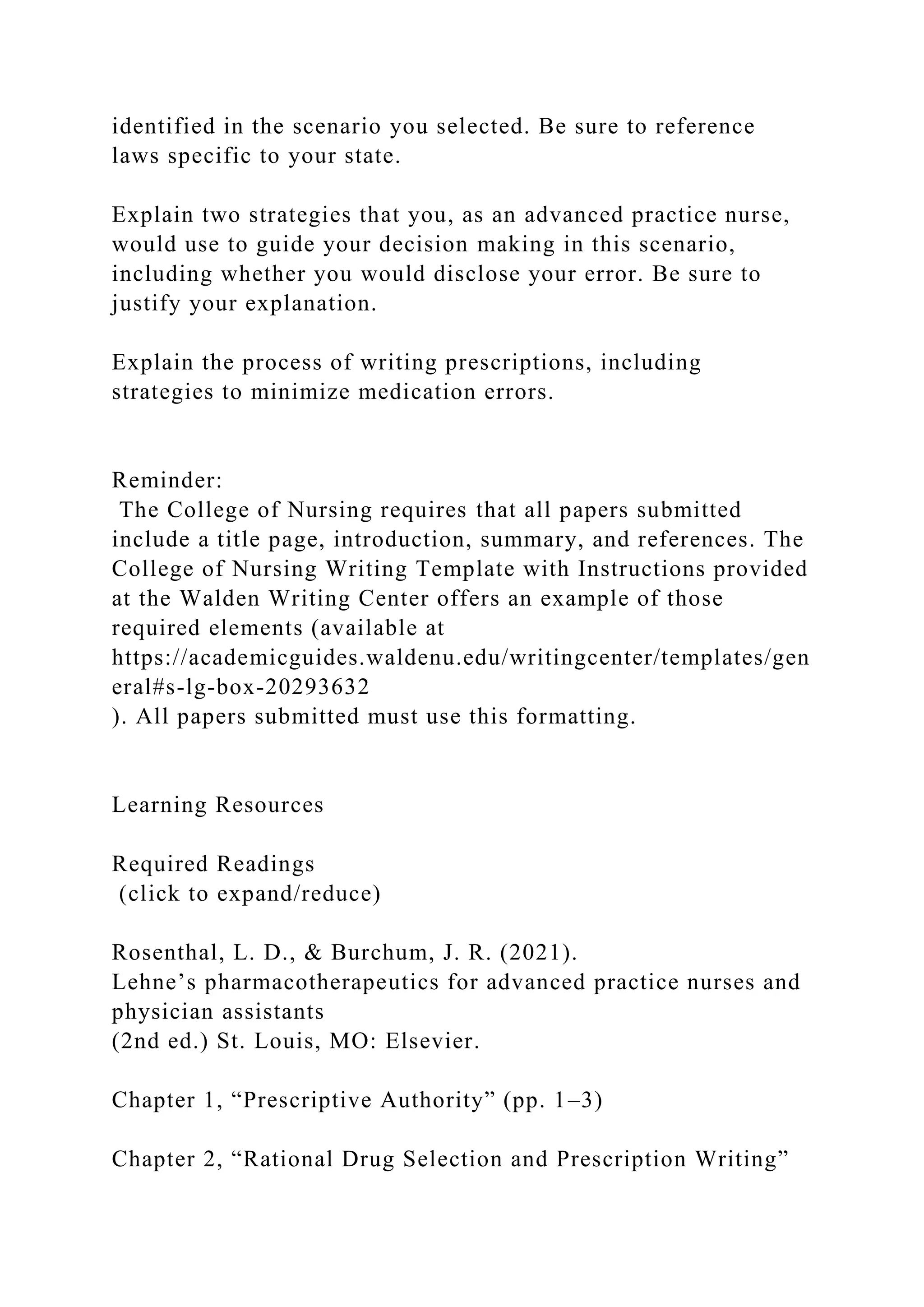 Assignment Ethical and Legal Implications of Prescribing DrugsW.docx