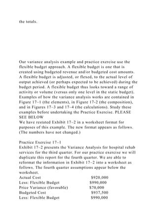 Assignment Exercise 17–1 Variance AnalysisGreenview Hospital op.docx