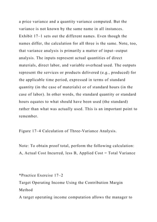 Assignment Exercise 17–1 Variance AnalysisGreenview Hospital op.docx