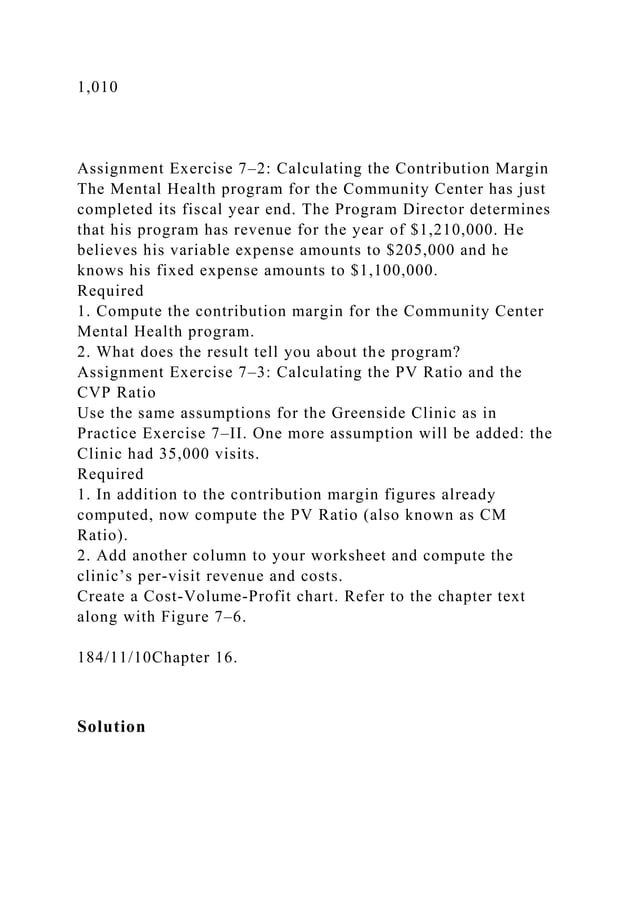 Assignment Exercise 6–1 Allocating Indirect CostsStudy .docx