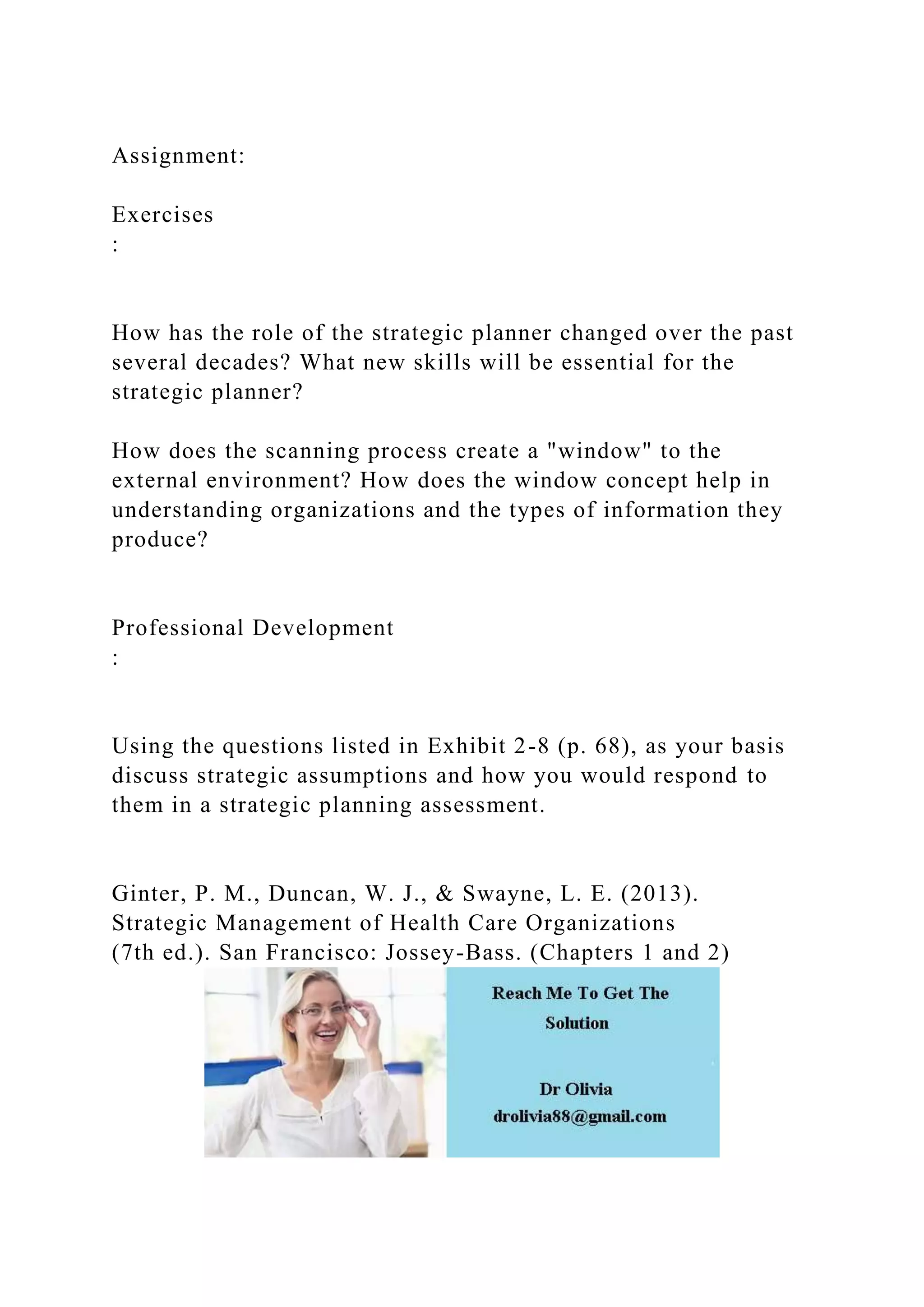 AssignmentExercises How has the role of the strategic .docx