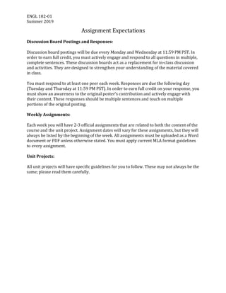 Assignment expectations | PDF