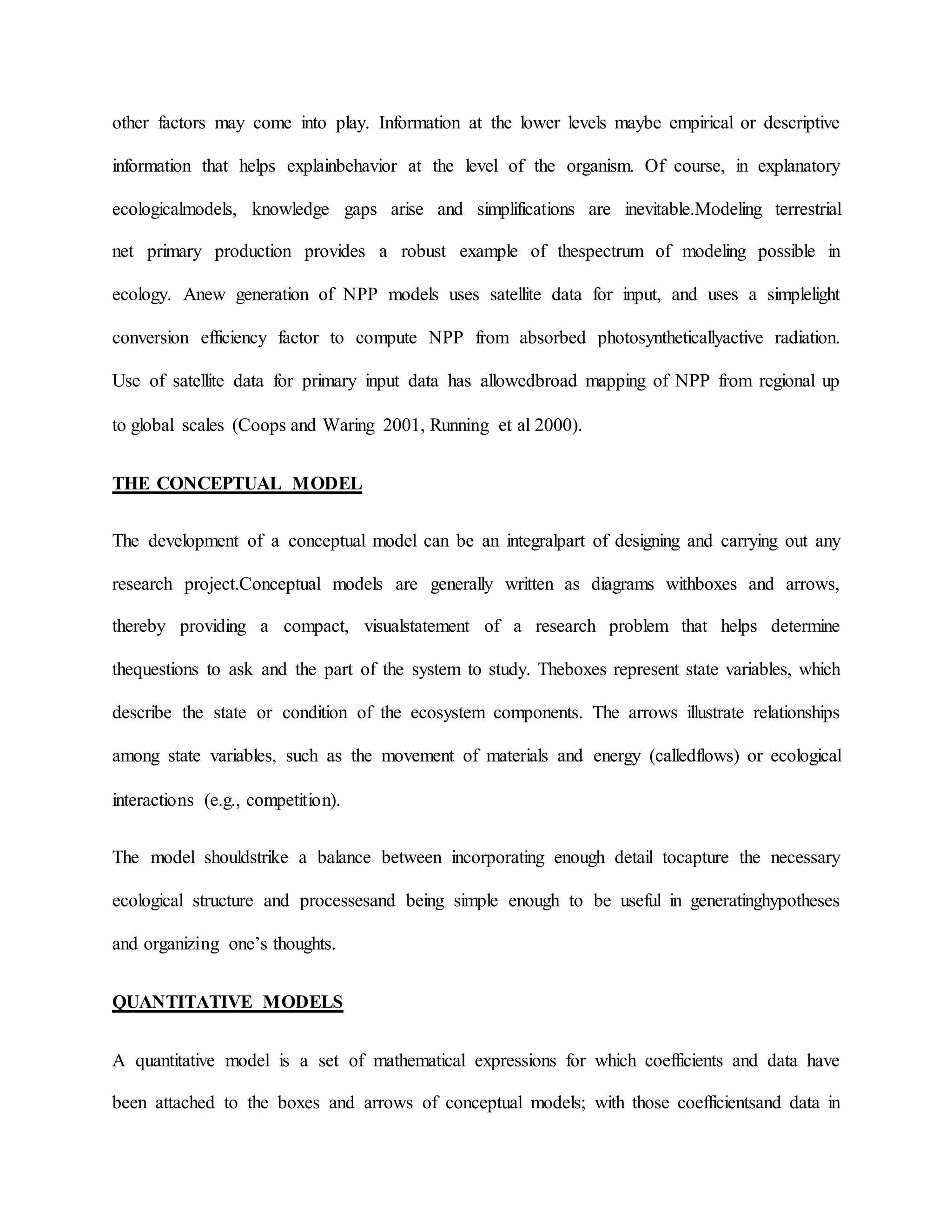 Primary and secondary production, landscape ecology and ecological ...
