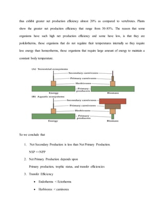 Primary and secondary production, landscape ecology and ecological ...