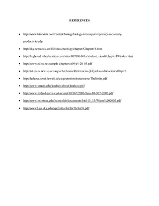Primary and secondary production, landscape ecology and ecological ...