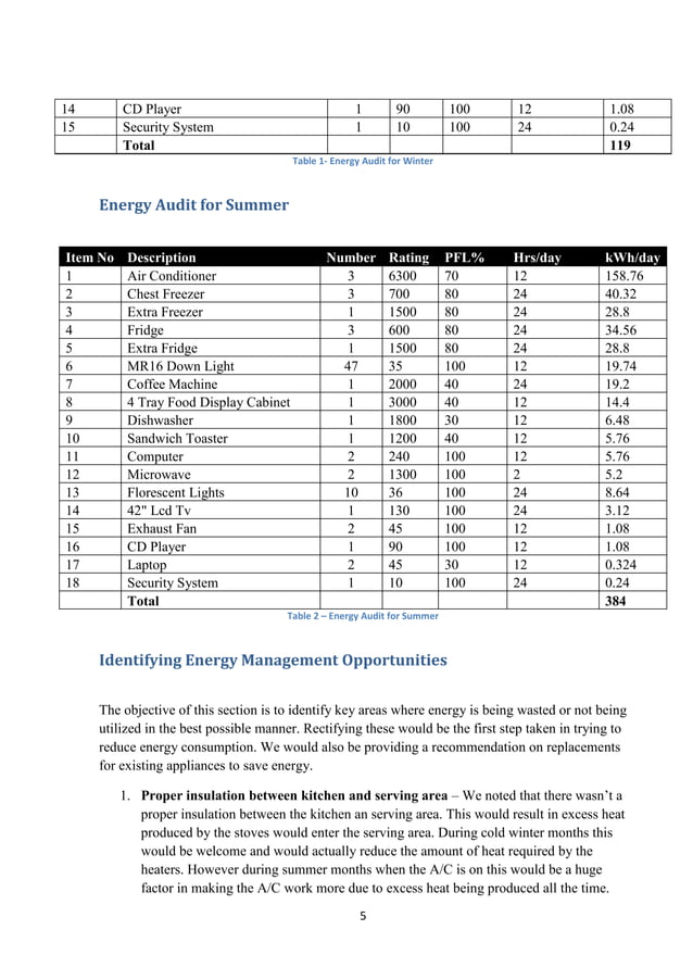 Energy Audit Assignment | PDF