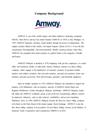 Assignment - Amway (Malaysia) Holdings Berhad | DOCX