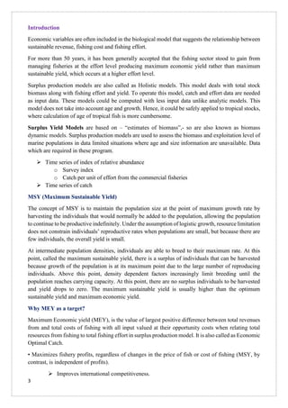 Separation Surplus yield model (MSY, Fmsy, MEY, Fmsy) | PDF