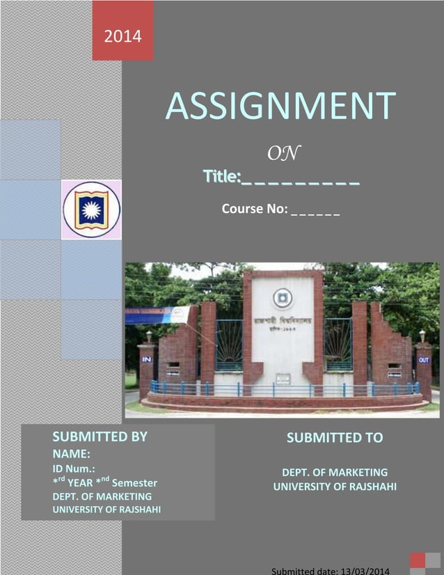 Assignment font page rajshahi university | PDF
