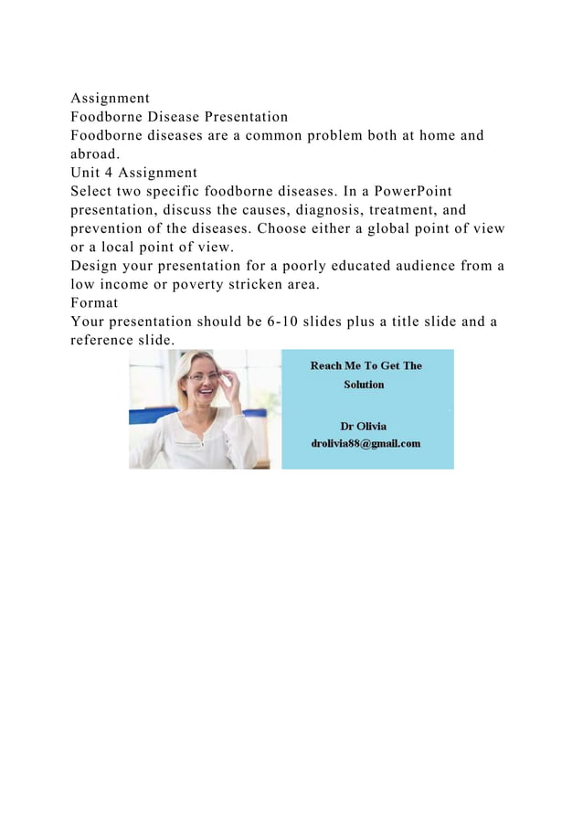 AssignmentFoodborne Disease PresentationFoodborne diseases are a.docx