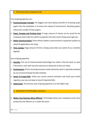 Assignment for paperless life | PDF