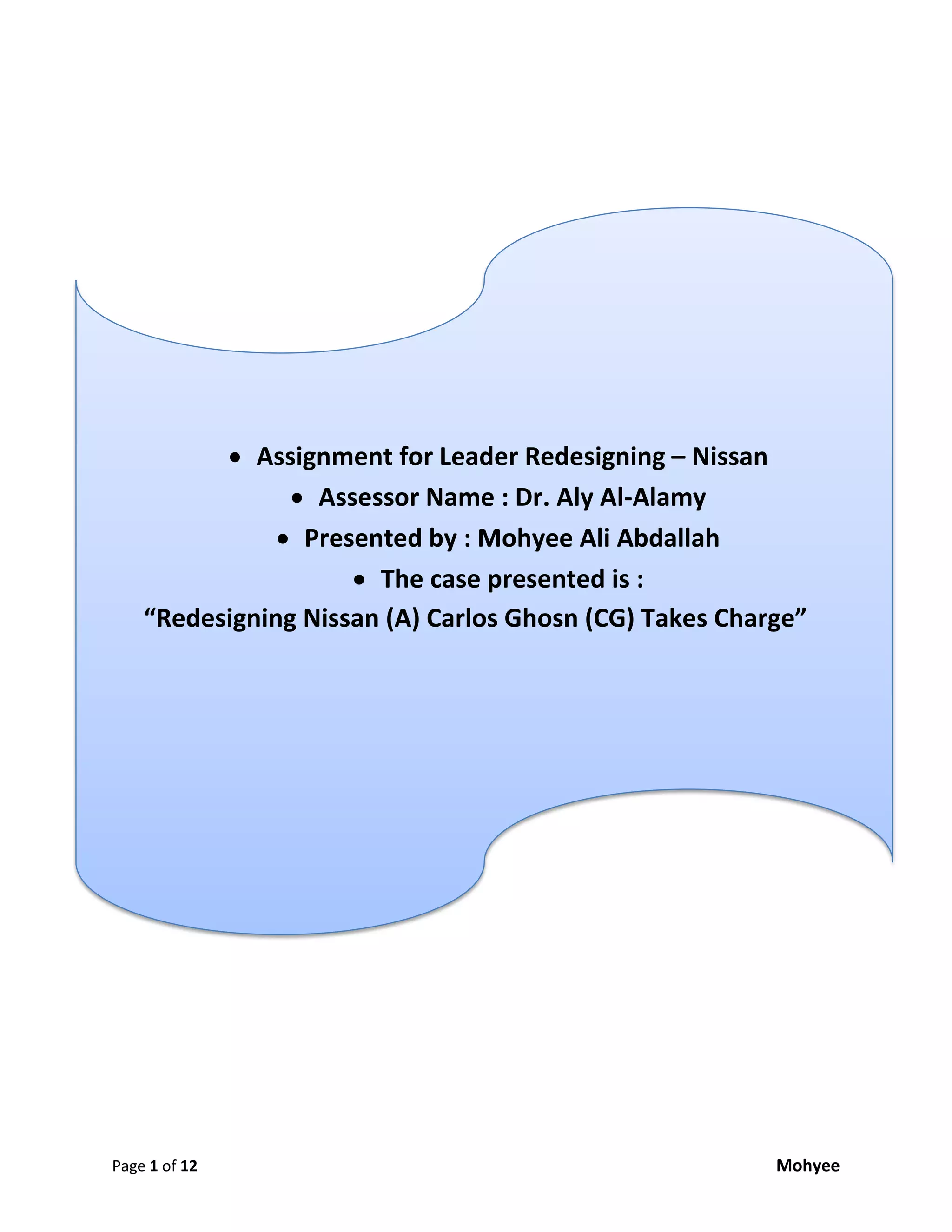 Leader redesigning nissan | PDF