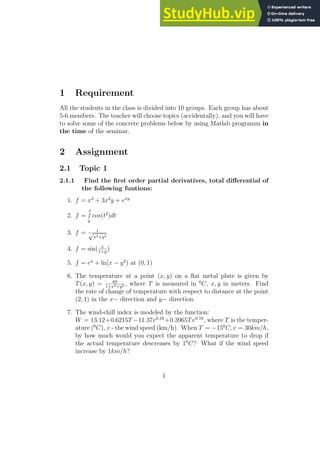 Assignment For Matlab Report Subject Calculus 2 | PDF