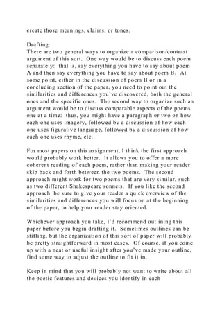 Assignment For Paper #2, you will pick two poems on a similar th.docx