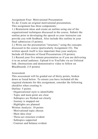 Assignment Four Motivational Presentation To do Create an orig.docx ...