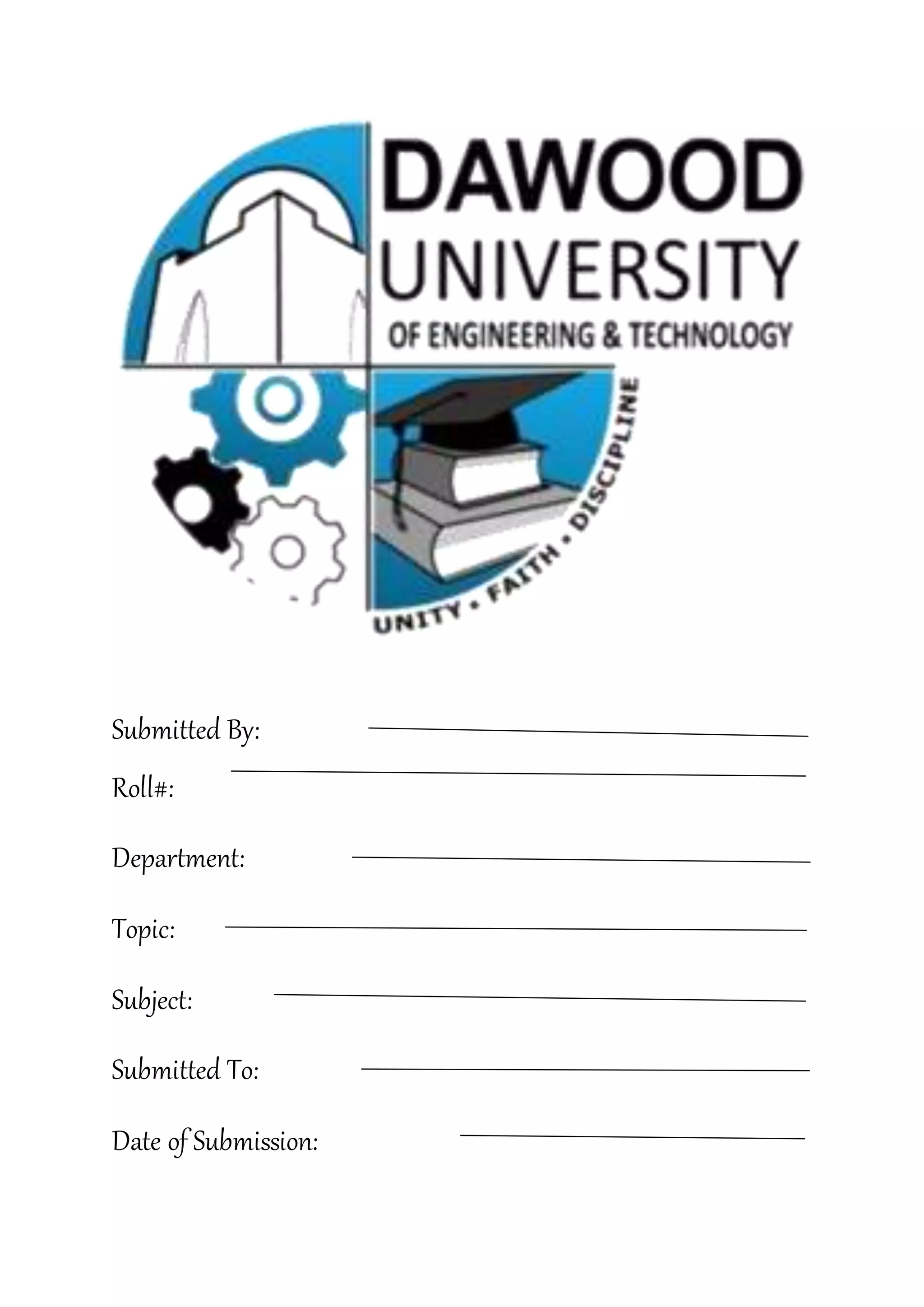 DUET Assignment front page | DOCX