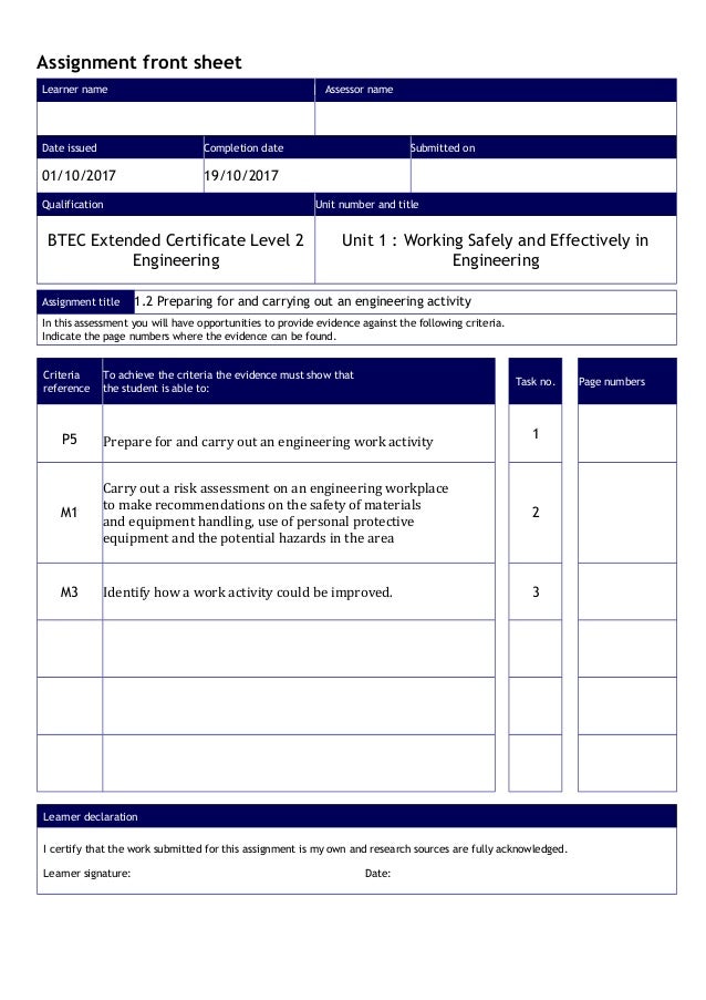 Assignment Front Sheet Assignment 2 