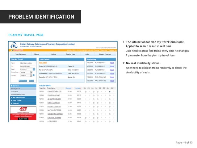 Design Assignment ( Recreation of IRCTC Booking System in Andriod ...
