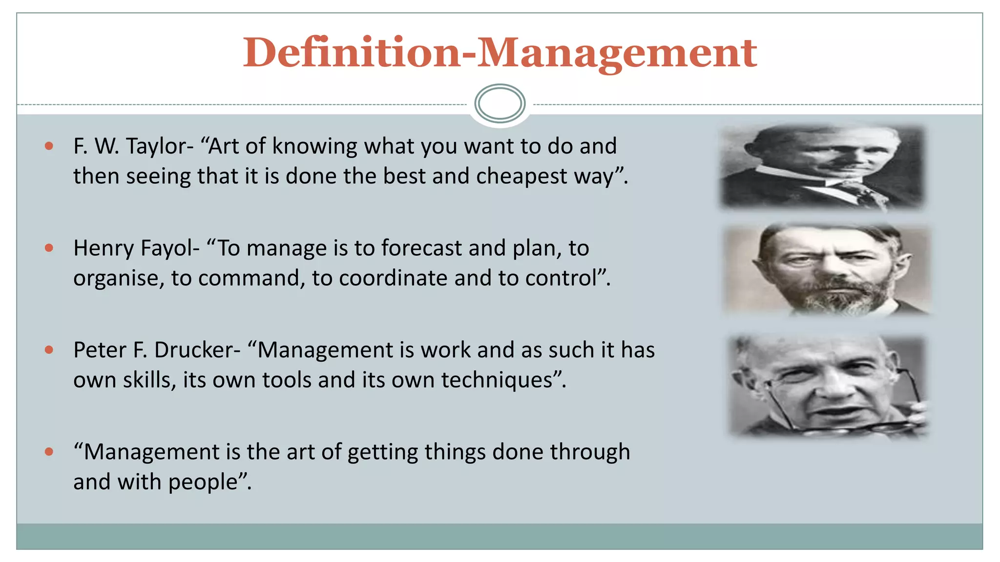 MANAGEMENT : INTRODUCTION & DEFINITION ,MANAGERIAL ROLES | PPT