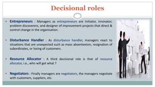 MANAGEMENT : INTRODUCTION & DEFINITION ,MANAGERIAL ROLES | PPT