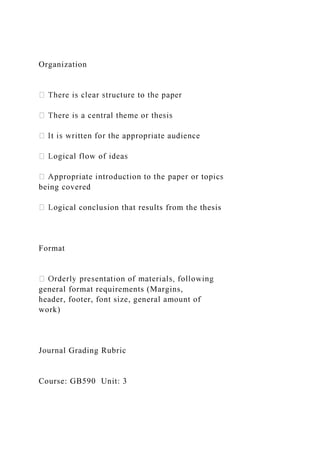 Assignment Grading Rubric Course GB590 Unit 3 .docx