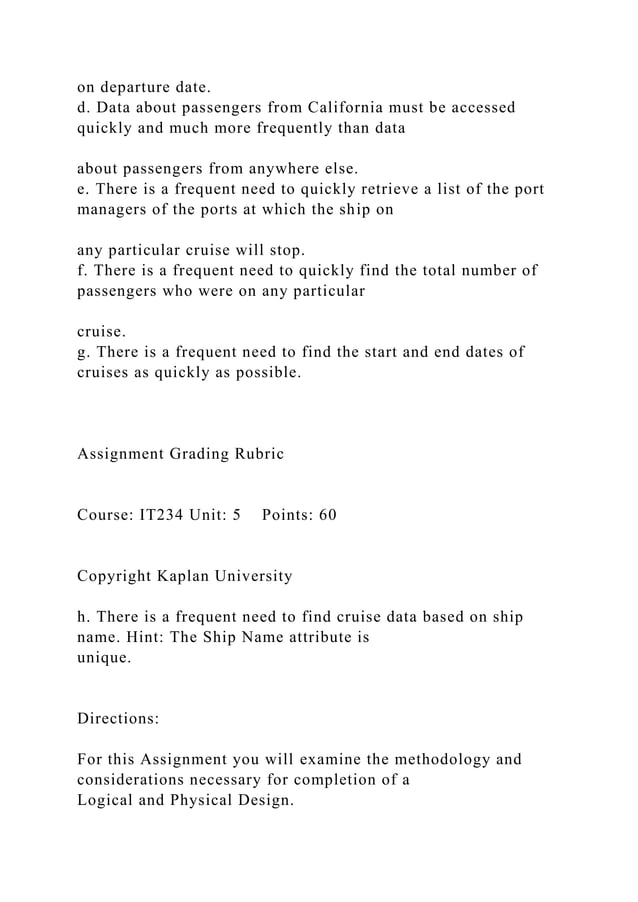 Assignment Grading Rubric Course IT234 Unit 5 Poin.docx