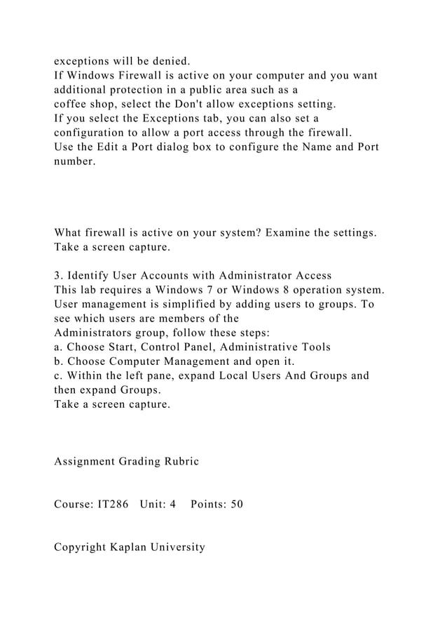 Assignment Grading Rubric Course IT286 Unit 4 Po.docx