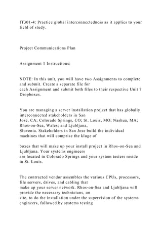 Assignment Grading Rubric Course IT301 Unit 7, Assign.docx