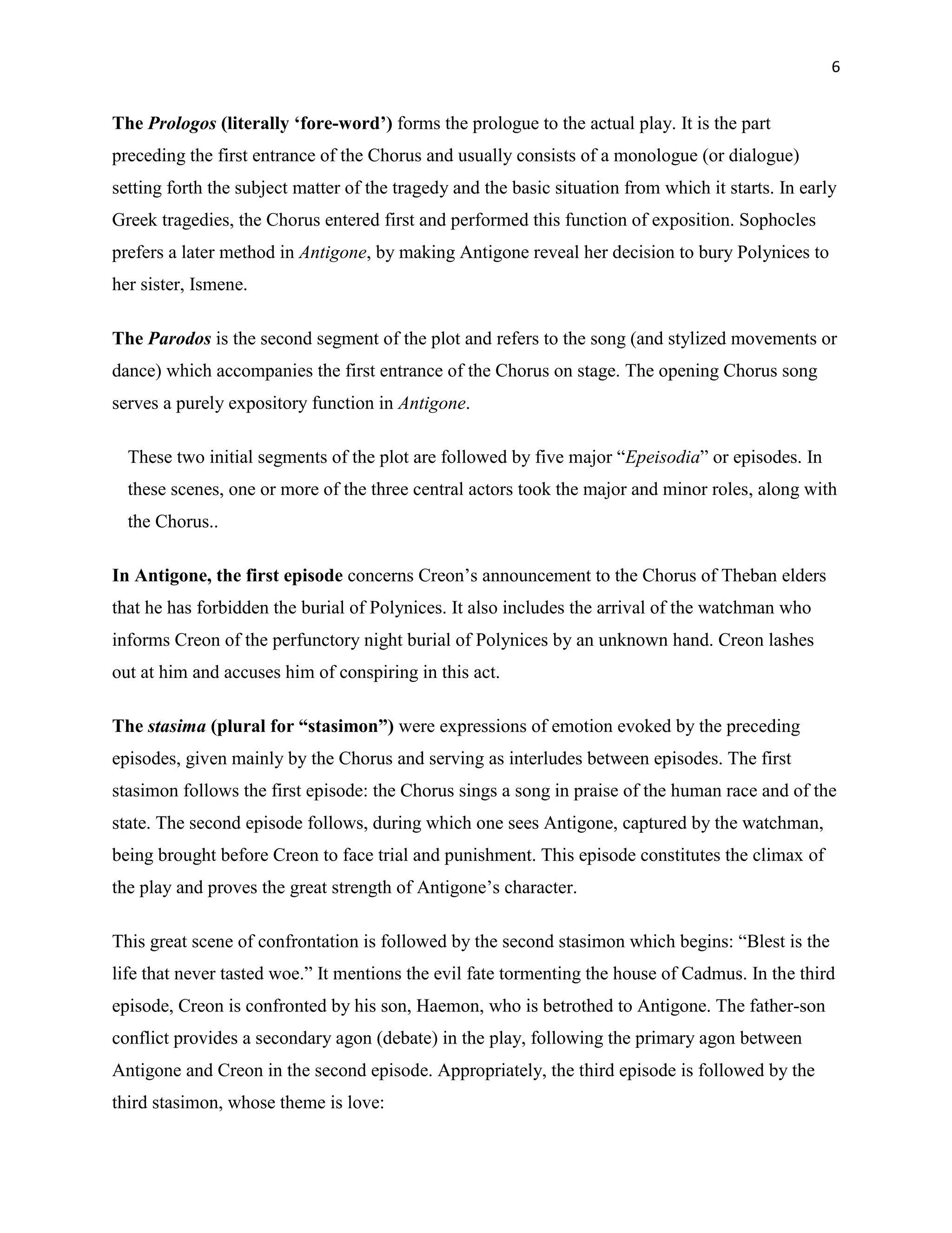 analysis of antigone and oedipus rex with respect to poetics | DOCX