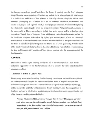 analysis of antigone and oedipus rex with respect to poetics | PDF