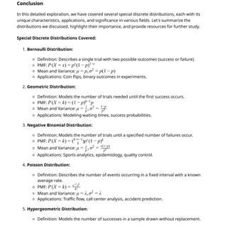 Everything about Special Discrete Distributions | PDF