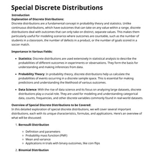 Everything about Special Discrete Distributions | PDF