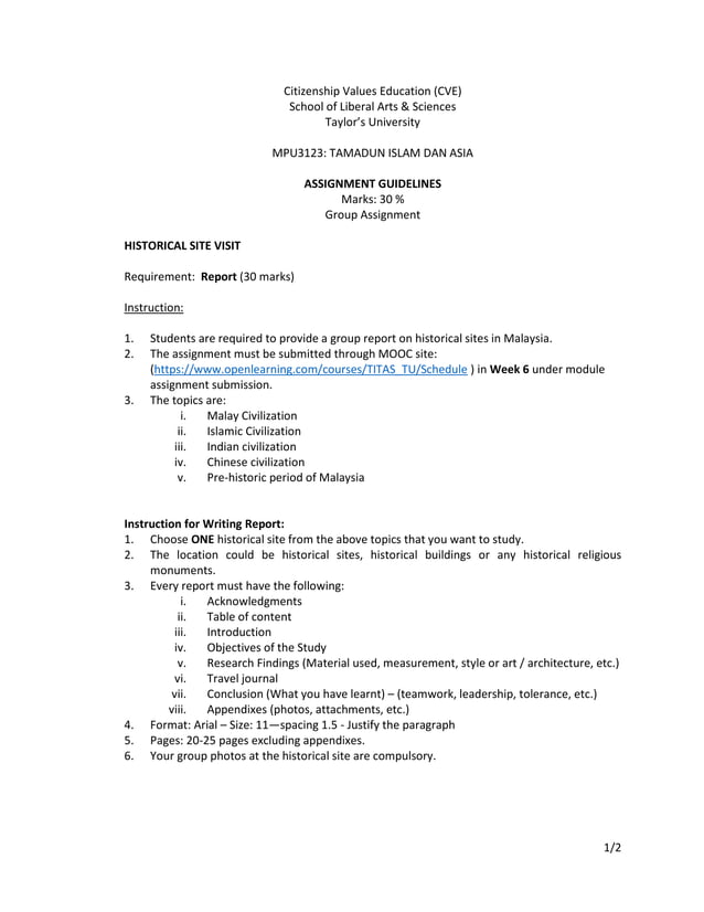 MPU Assignment guidelines | PDF | Education