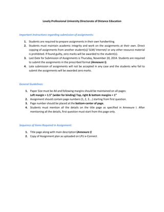 Assignment guidelines for students 20.8.2014 | PDF