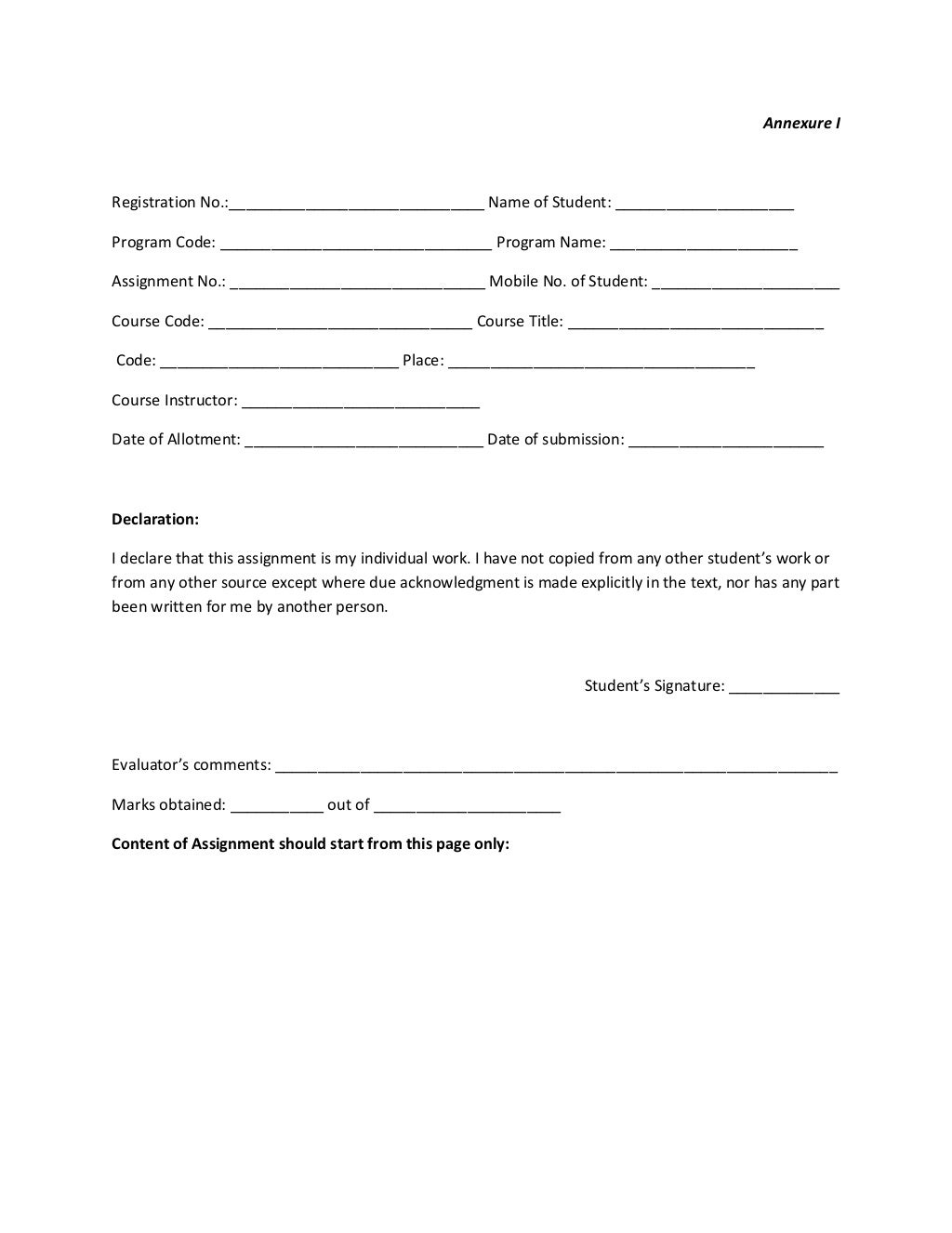 Assignment guidelines for students 20.8.2014