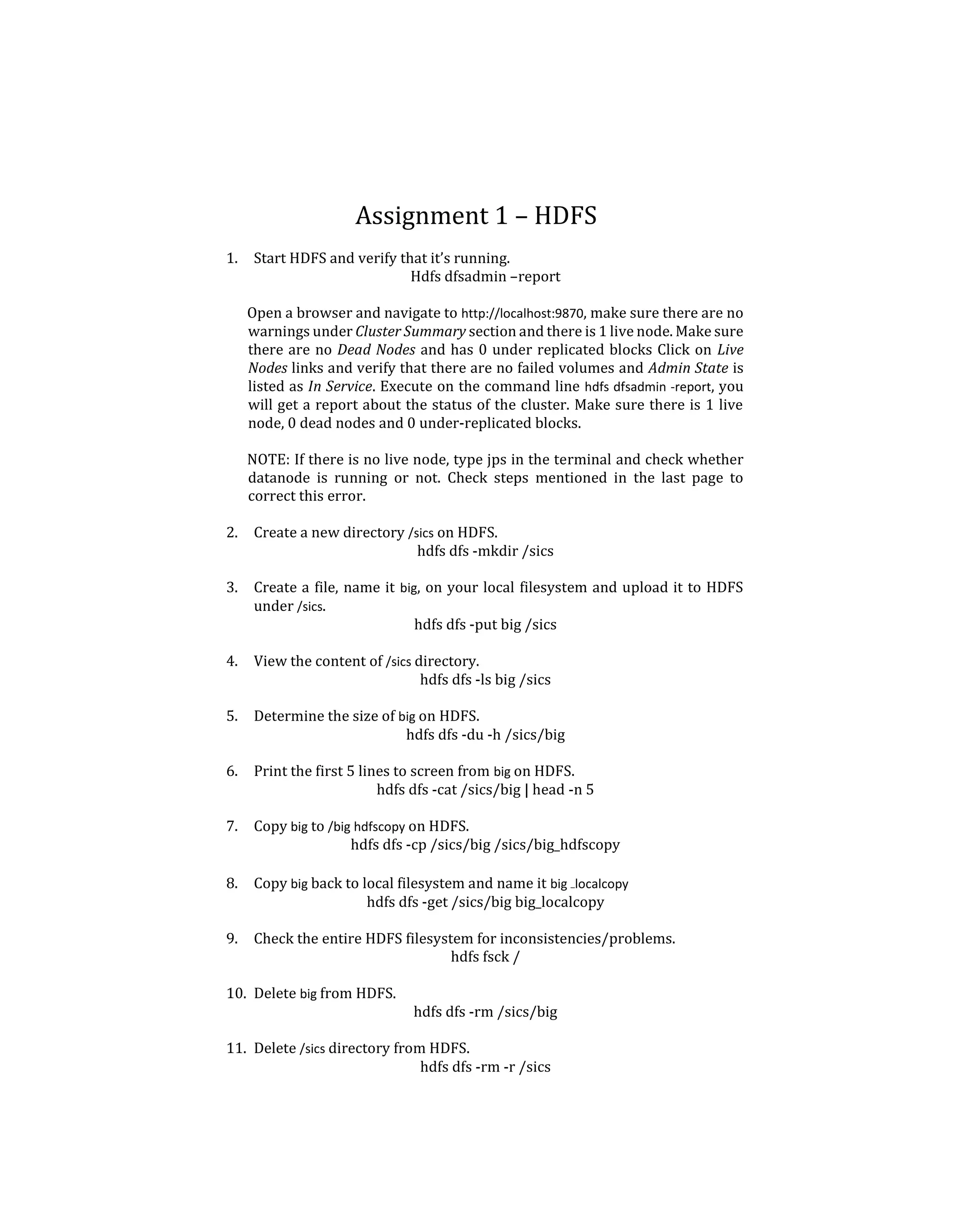 Assignment hdfs bigdata | PDF