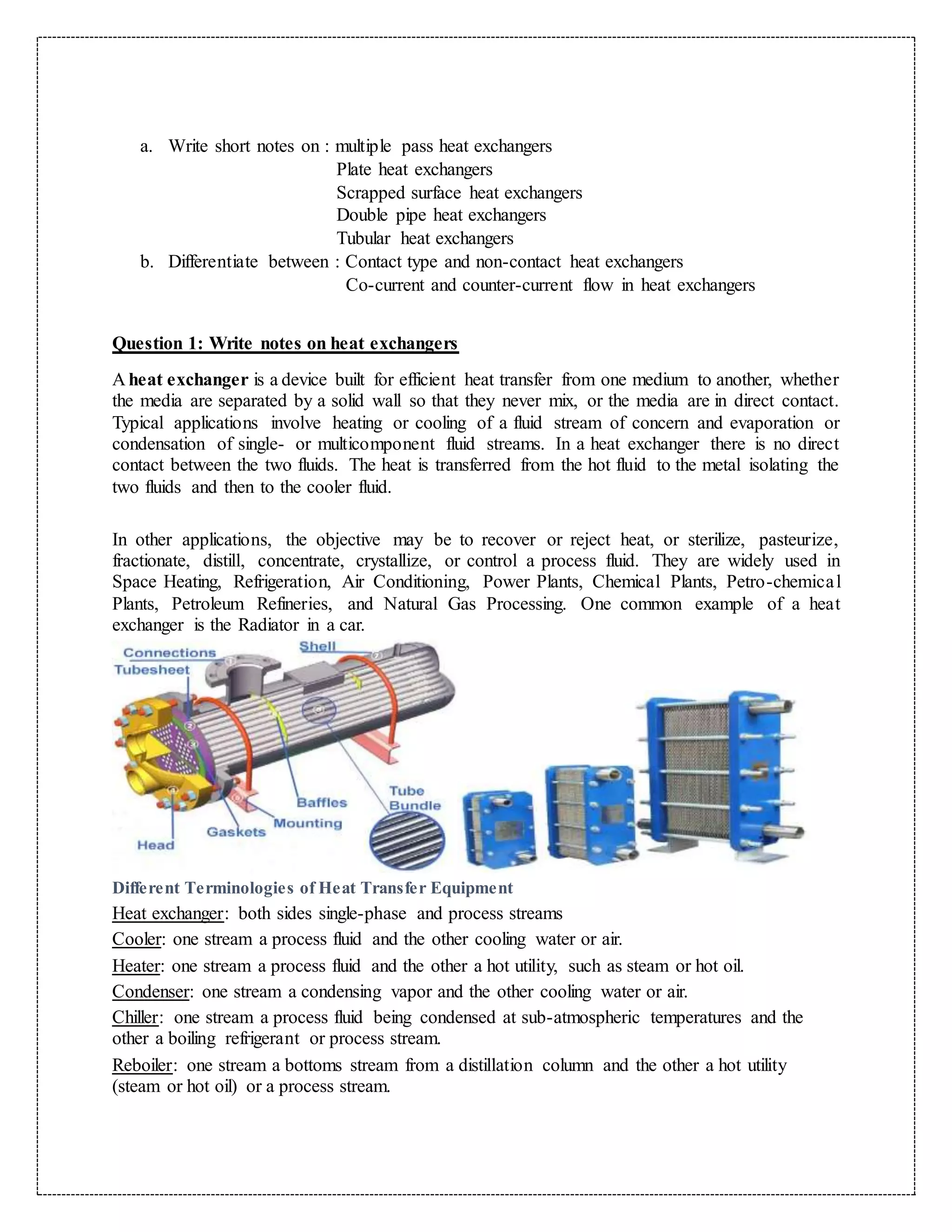 heat exchangers | DOCX | Physics | Science
