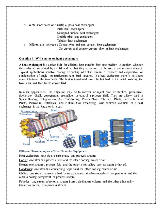 heat exchangers | DOCX | Physics | Science