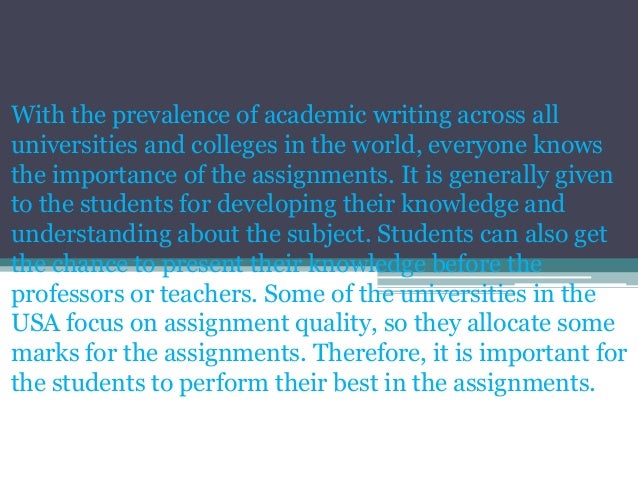 Assignment Help USA: Important Facts About The Assignment | PPTX