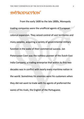 History about the Dutch East India on the Banda Island | PDF