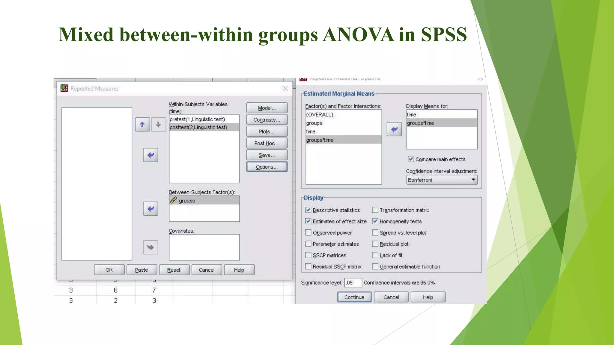 Mixed between-within groups ANOVA | PPT