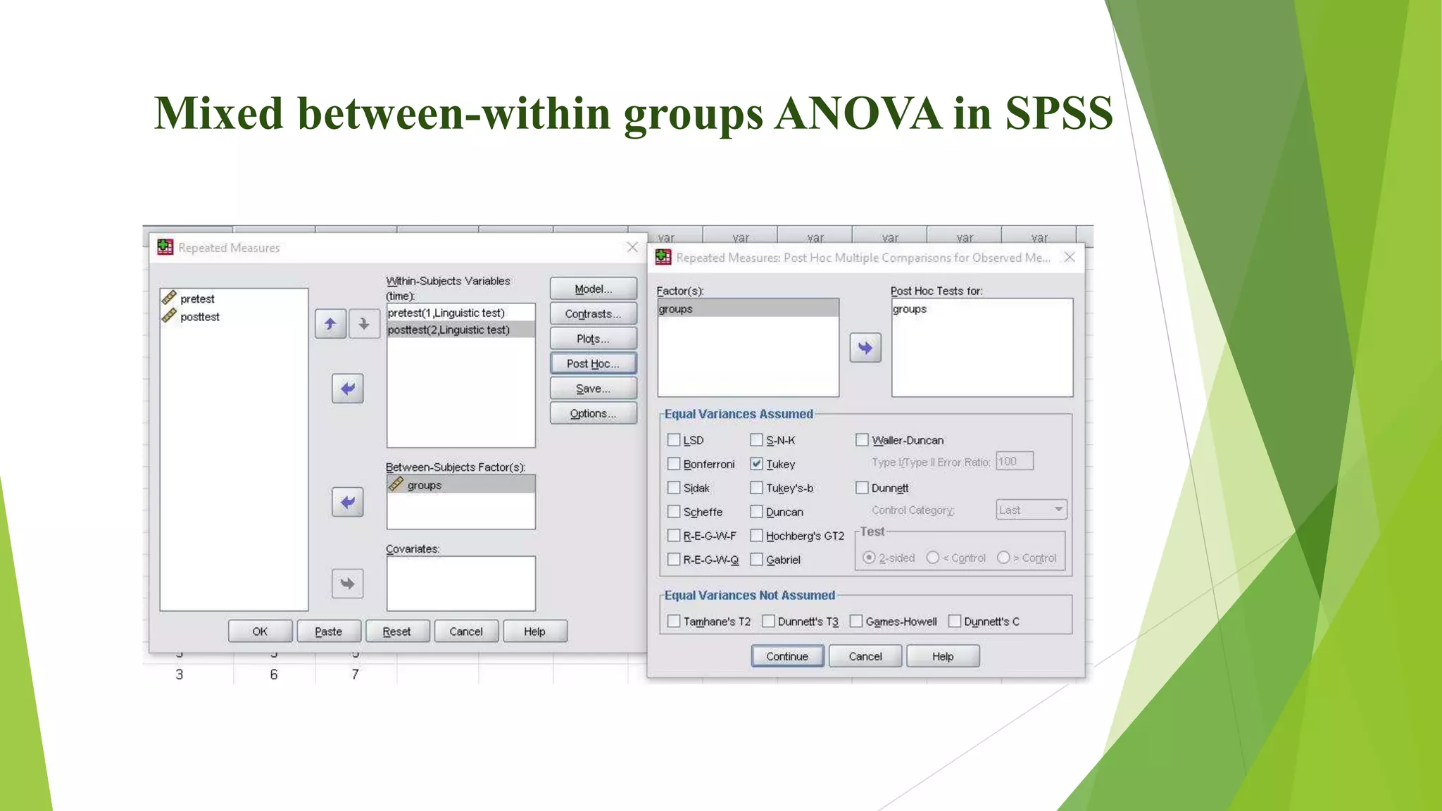 Mixed between-within groups ANOVA | PPT
