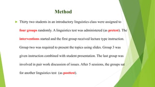 Mixed between-within groups ANOVA | PPT