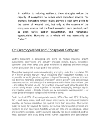 Over population and the effects on our economy & the environment ...