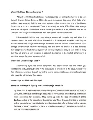 Assignment imd113 cloud storage | DOCX