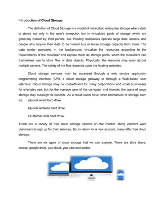 Assignment imd113 cloud storage | PDF