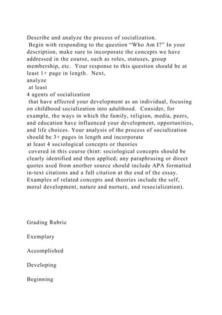 Assignment InstructionsAssignment 1 SocializationDue by | PDF