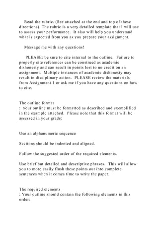 Assignment InstructionsAssignment 2 The OutlineAttachme | DOCX ...