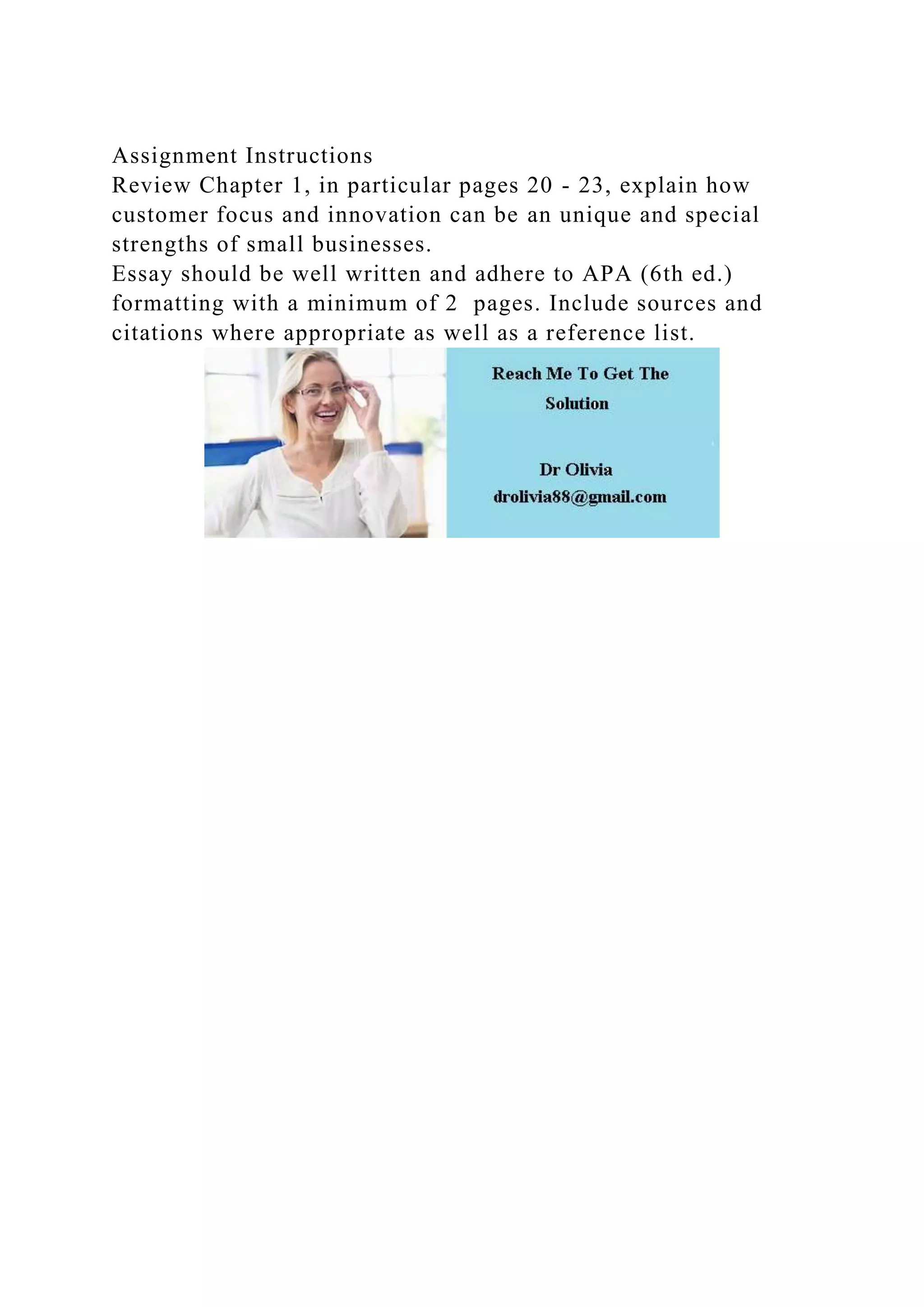 Assignment InstructionsReview Chapter 1, in particular pages 20 - .docx