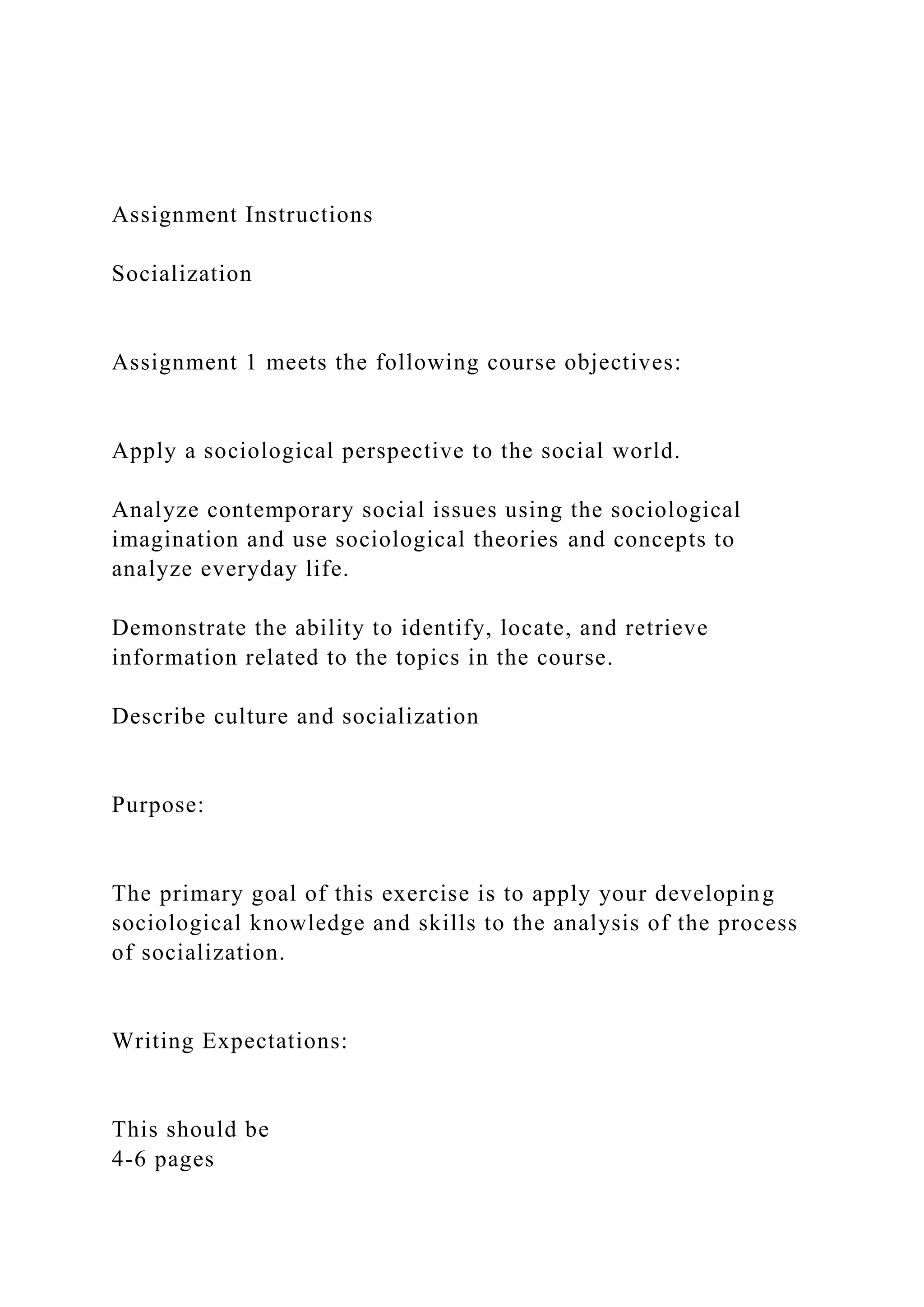 Assignment InstructionsSocializationAssignment 1 meets.docx
